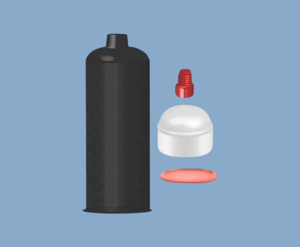 20oz Black Cartridge and Plunger Kit HDPE TS20CKIT-BDC Adhesive ...
