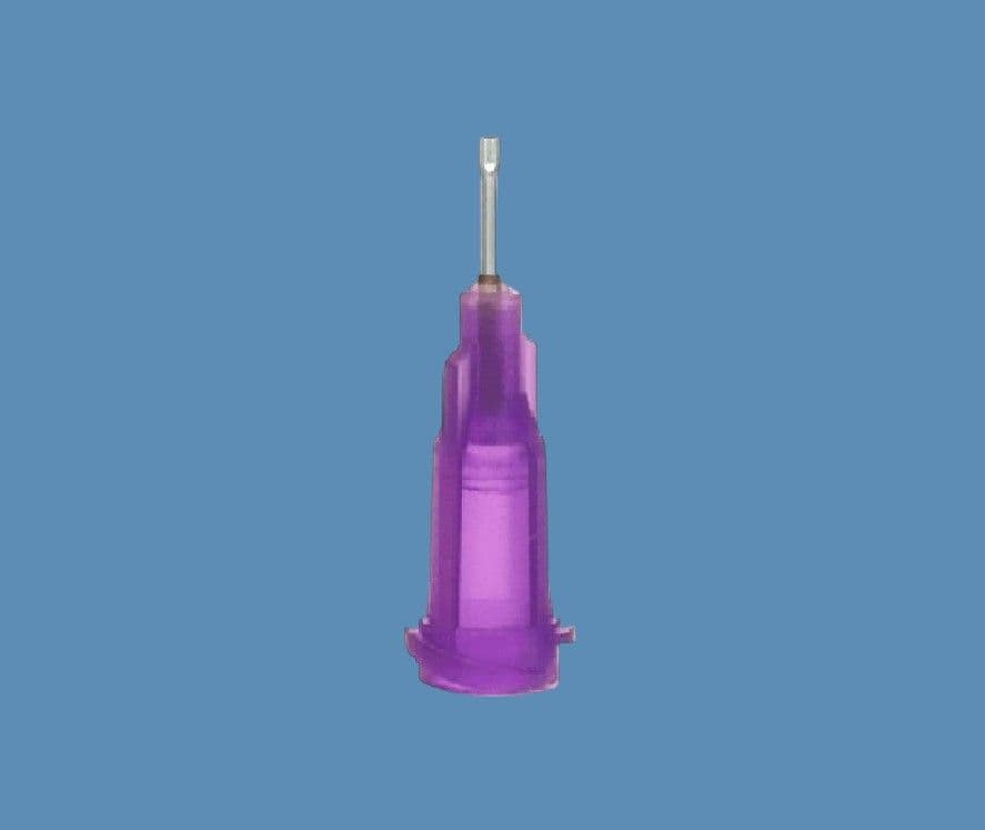 21G Precision Flat End 0.25" Luer Lock Tip Purple Adhesive Dispensing ...