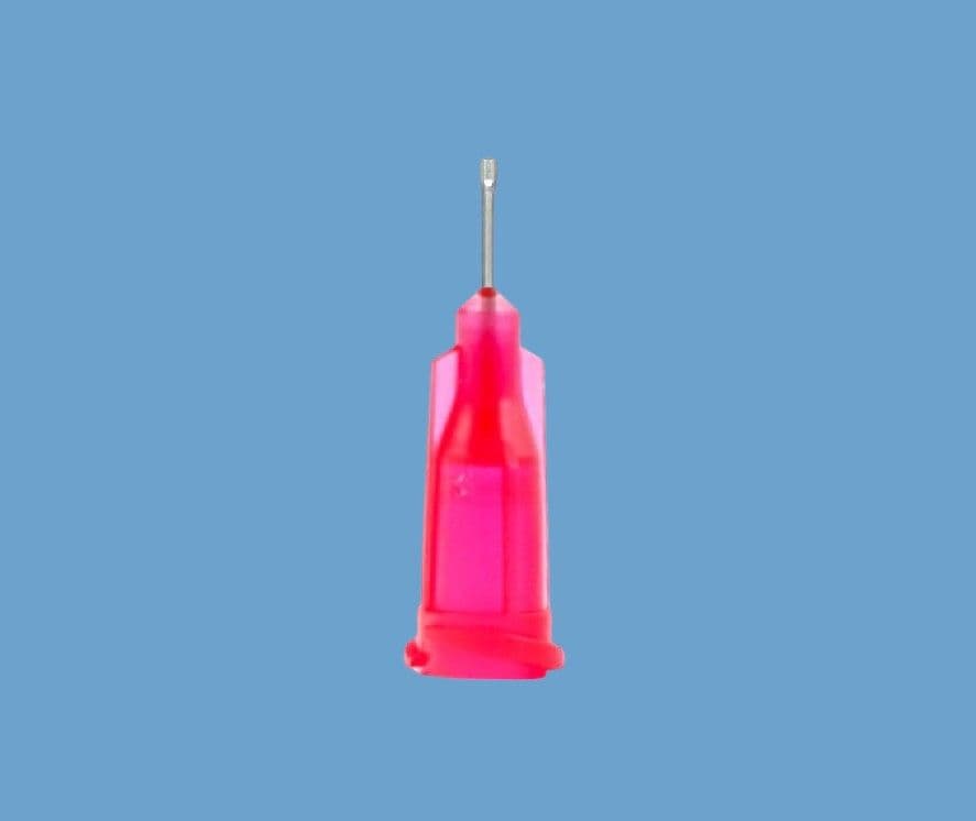 25G Precision Flat End 0.25" Luer Lock Tip Red Adhesive Dispensing Ltd ...
