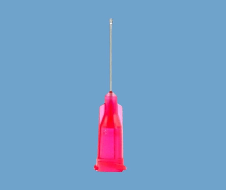 25G Precision Flat End 1" Luer Lock Tip Red Adhesive Dispensing Ltd ...