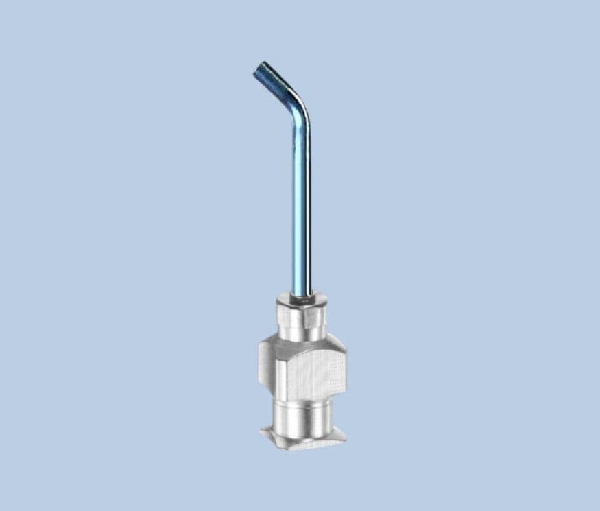 28G all metal tip 45 degree bend luer lock blunt needle AD28SS45-15 ...