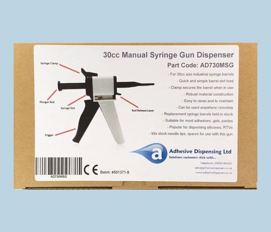 30cc Manual Syringe Gun with Full Kit AD730MSG-KIT Adhesive Dispensing ...