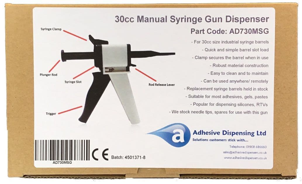 30cc Manual Syringe Gun with Full Kit AD730MSG-KIT Adhesive Dispensing ...