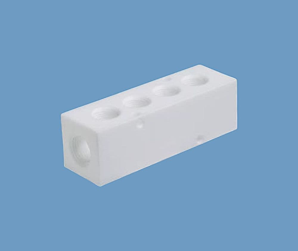 4 way liquid and air manifold nylon TS98-4N Adhesive Dispensing Ltd