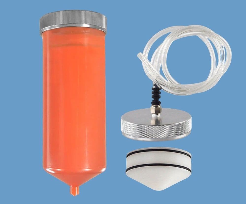 500cc size amber tinted big syringe barrel AD500L-A Adhesive Dispensing Ltd