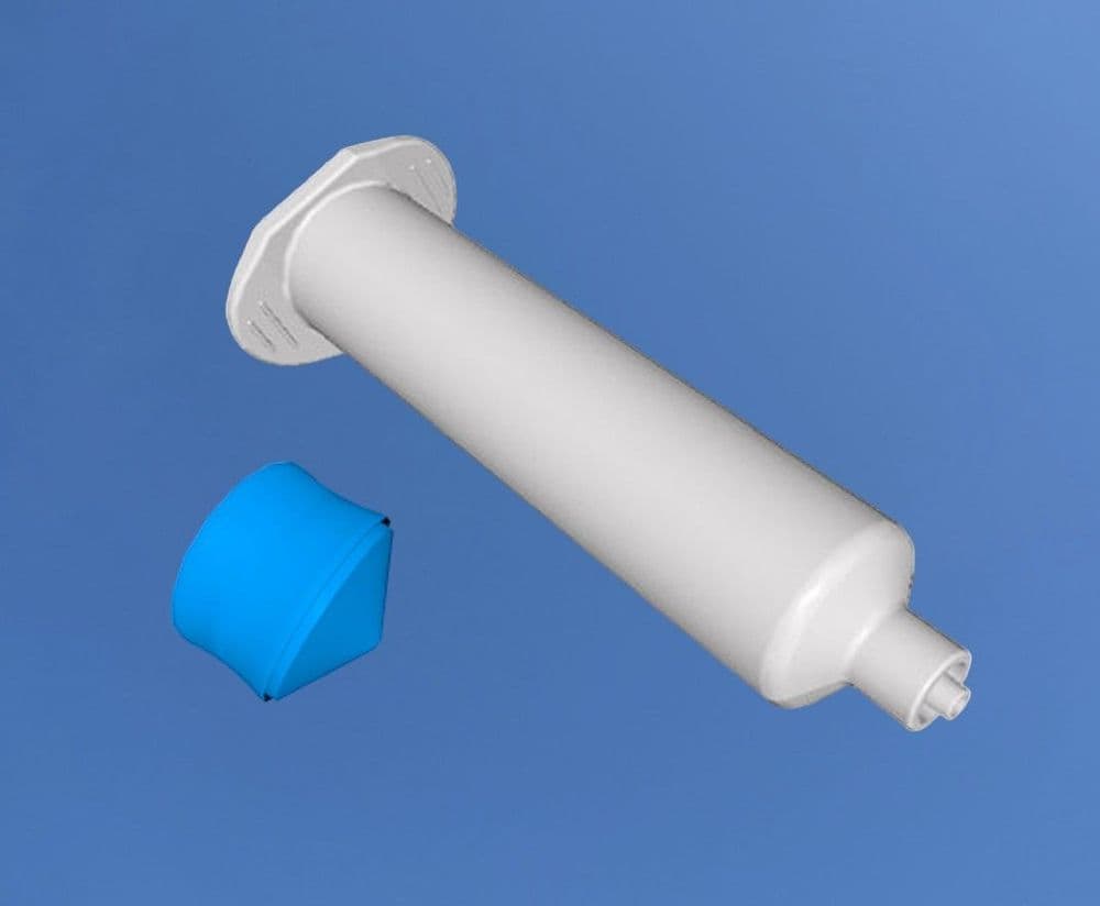 5cc size clear syringe barrel blue piston kit 7050LL1NBLPK Techcon ...