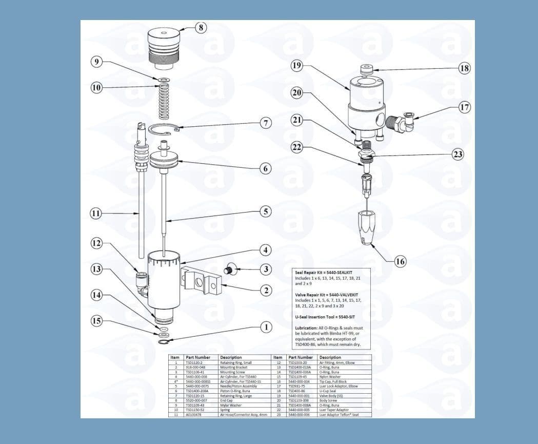 A0100478 air hose assembly for Techcon valves Adhesive Dispensing Ltd