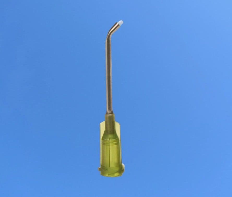 PTFE Teflon Lined Crimped Tip Olive Hub 45 Bend AD5114TLC-15-45B Adhesive Dispensing Ltd