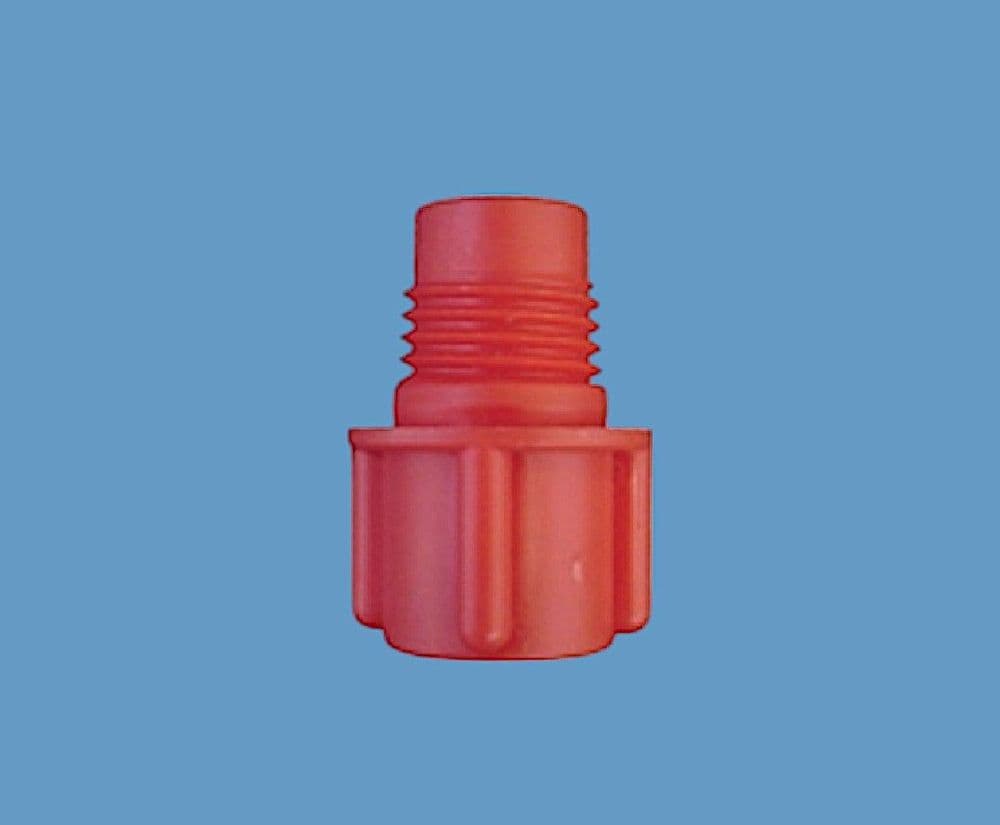 Red threaded cartridge tip cap 1/4" NPT AD6P-RED Adhesive Dispensing Ltd