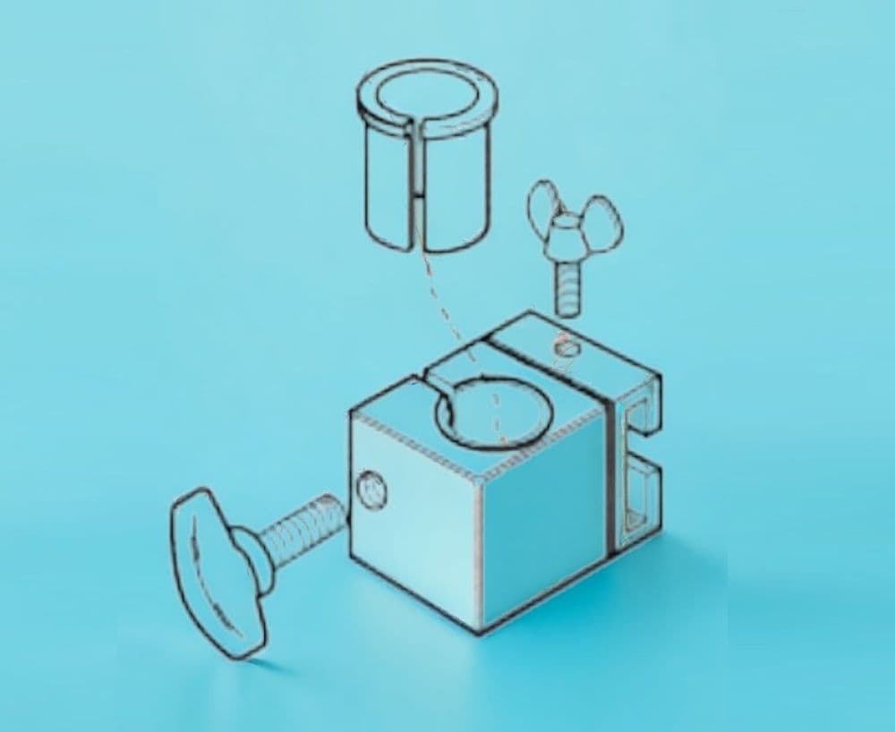 JR2000-05 Robot Syringe Mount Bracket/ Slide 30cc/55cc Adhesive Dispensing