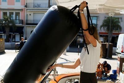 Inflatable hypalon and standard superyacht fenders