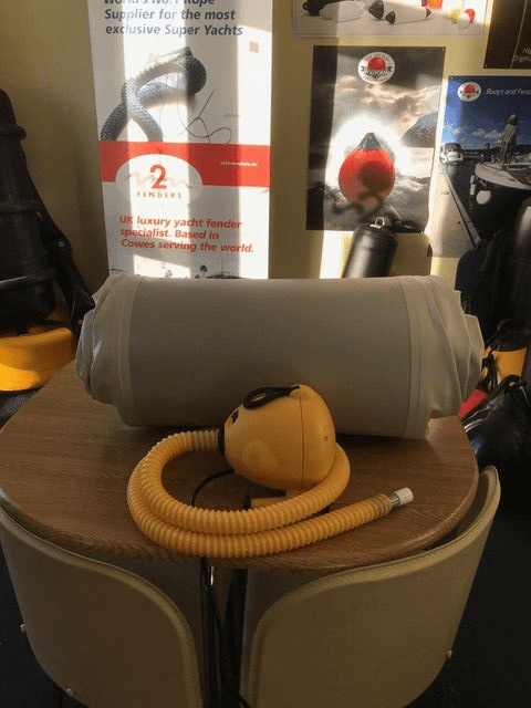 Inflatable swim platform fender