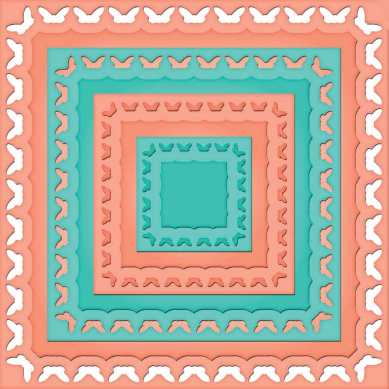 CPI002 BUTTERFLY SQUARES Nestabilities Spellbinder dies