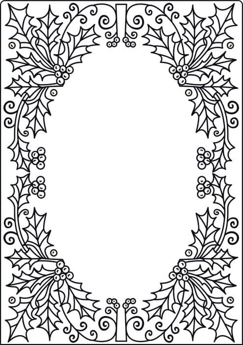 CTA411 OVAL HOLLY FRAME A4 embossing folder by Crafts Too