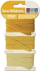 YELLOW - We R Memory Keepers Sew Ribbon set of 3 Ribbons