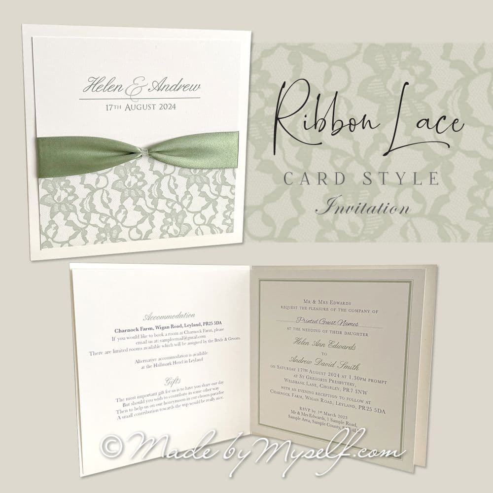 Ribbon Lace Wedding Invitation
