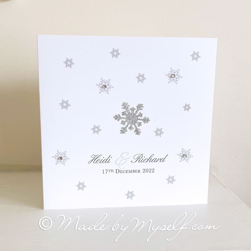 Snowflake Wedding Invitation - Card Style