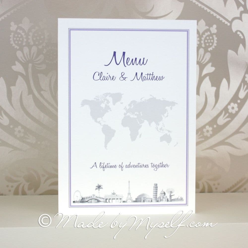 Travel World Map & Landmarks Menu