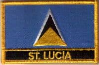 St. Lucia Embroidered Flag Patch, style 09.