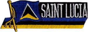 St. Lucia Embroidered Flag Patch, style 01.