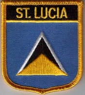 St. Lucia Embroidered Flag Patch, style 07.