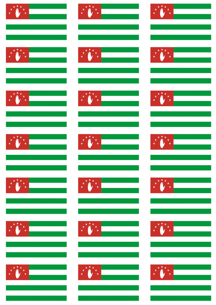 Abkhazia Flag Stickers - 21 per sheet