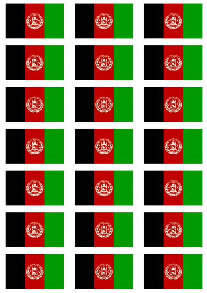 Afghanistan Flag Stickers - 21 per sheet