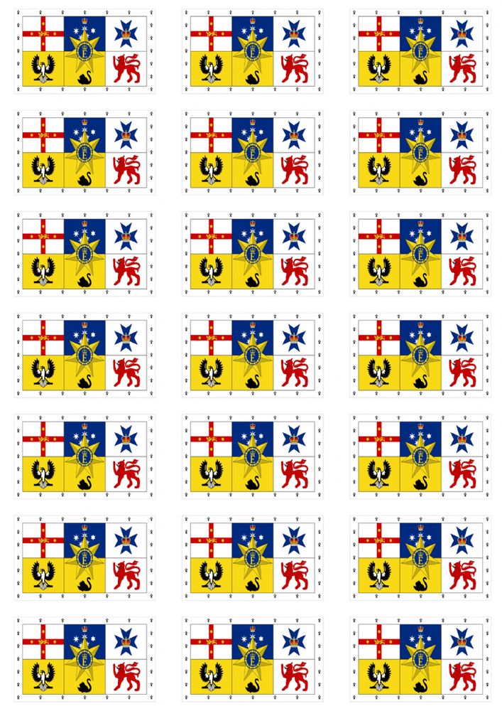 Australia Royal Standard Stickers - 21 per sheet
