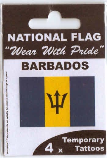 Barbados Country Flag Tattoos.