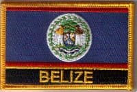 Belize Embroidered Flag Patch, style 09.