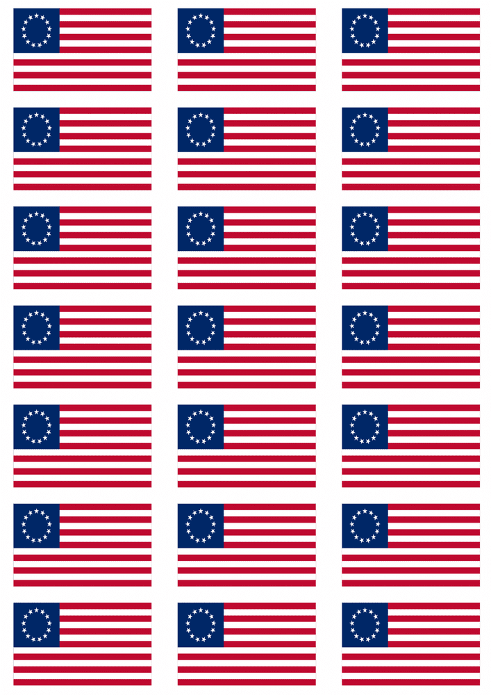 Betsy Ross Flag Stickers - 21 per sheet