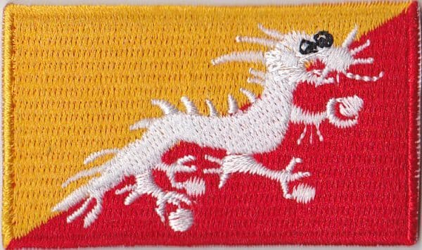 Bhutan Embroidered Flag Patch style 04