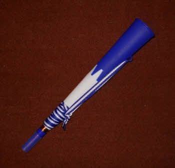 Blue and White Cheer Horn.