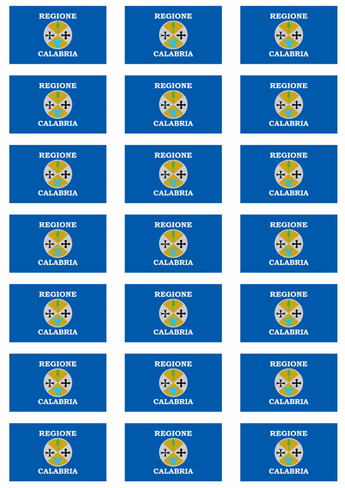 Calabria Flag Stickers - 21 per sheet