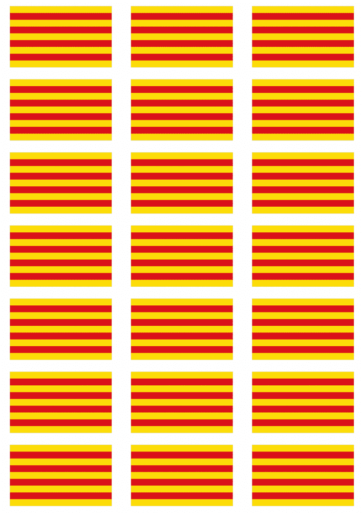 Catalonia Flag Stickers - 21 per sheet