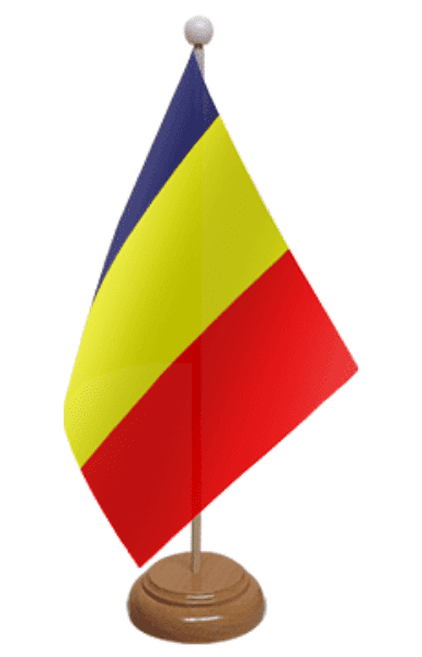 Chad Desk / Table Flag with wooden stand and base