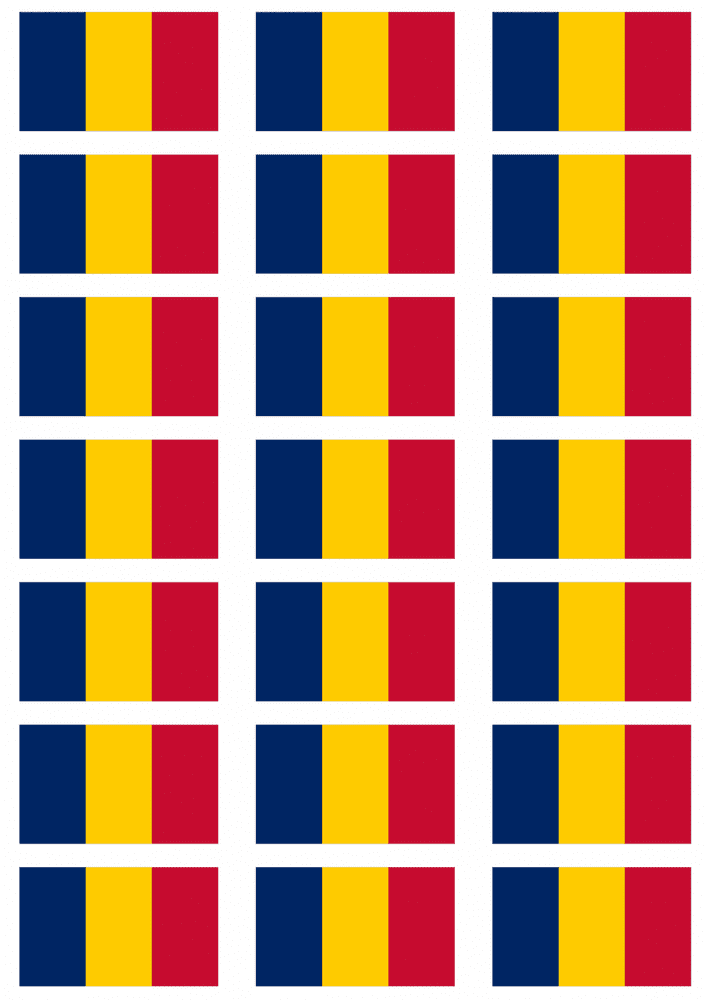 Chad Flag Stickers - 21 per sheet