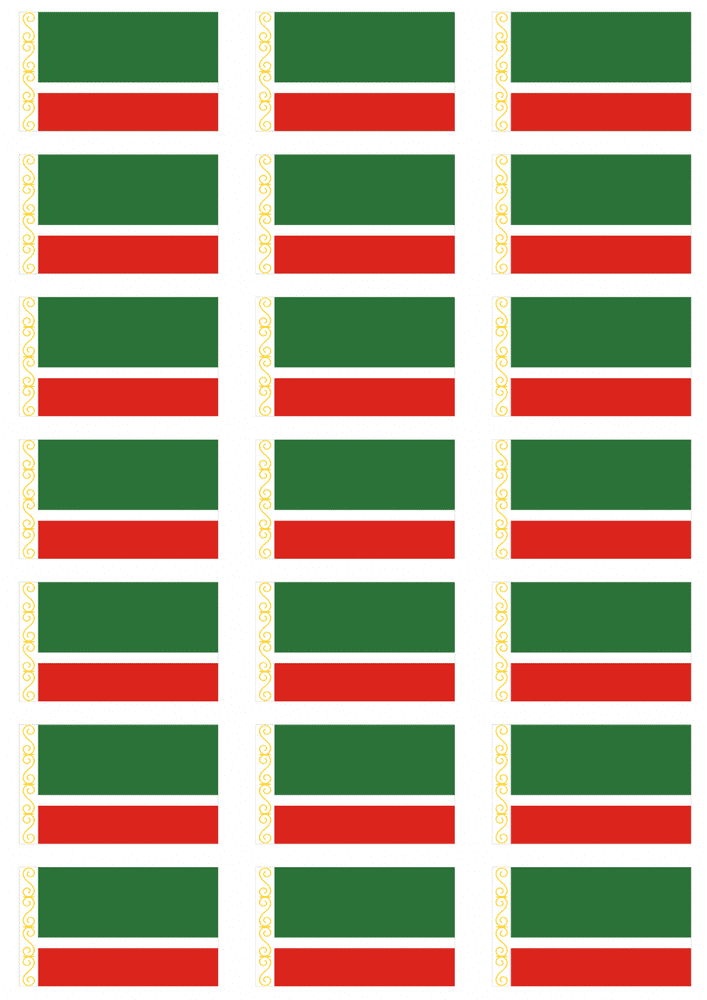 Chechen Republic Flag Stickers - 21 per sheet