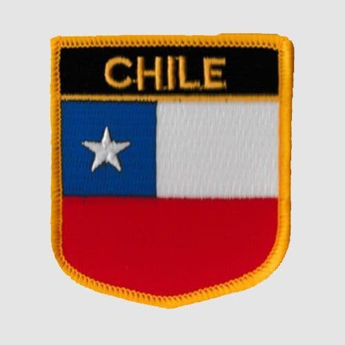 Chile Embroidered Flag Patch, style 07.