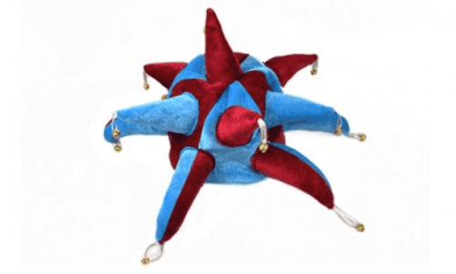 Claret and Blue Jester Hat.