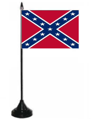 Confederate Desk / Table Flag with plastic stand and base.