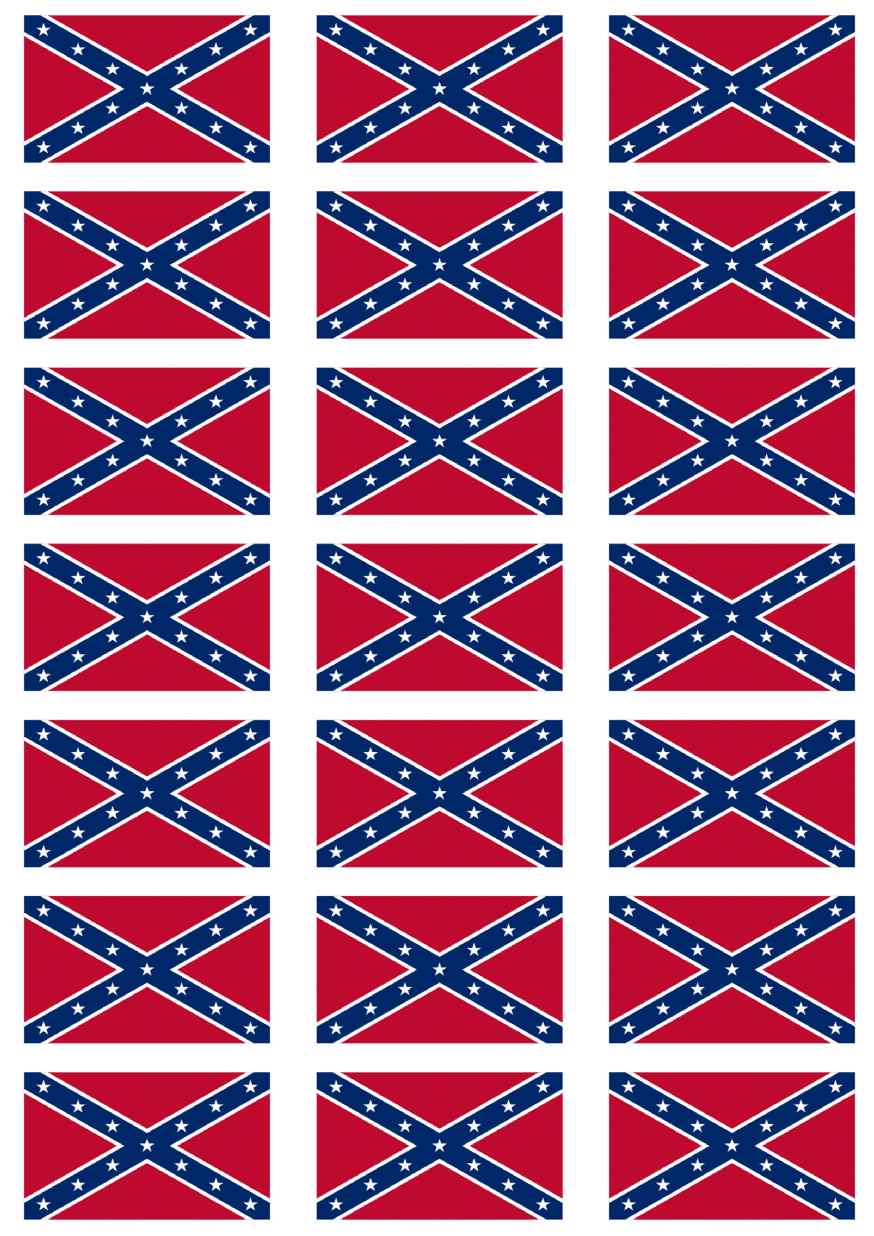 Confederate Flag Stickers - 21 per sheet