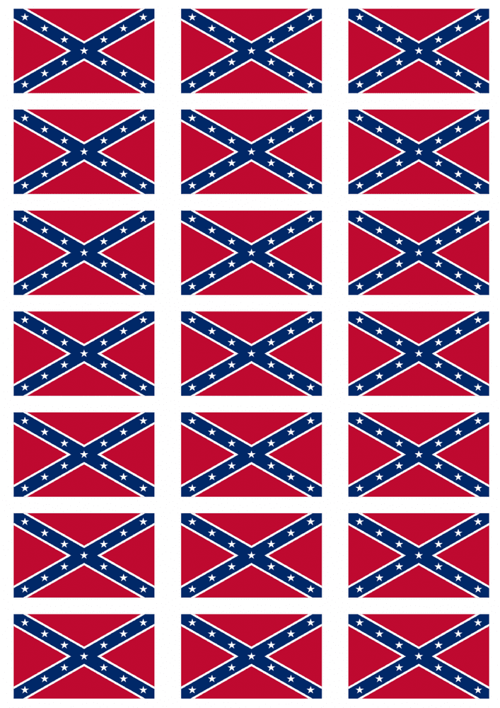 Confederate Flag Stickers - 21 per sheet