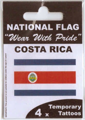 Costa Rica Country Flag Tattoos.