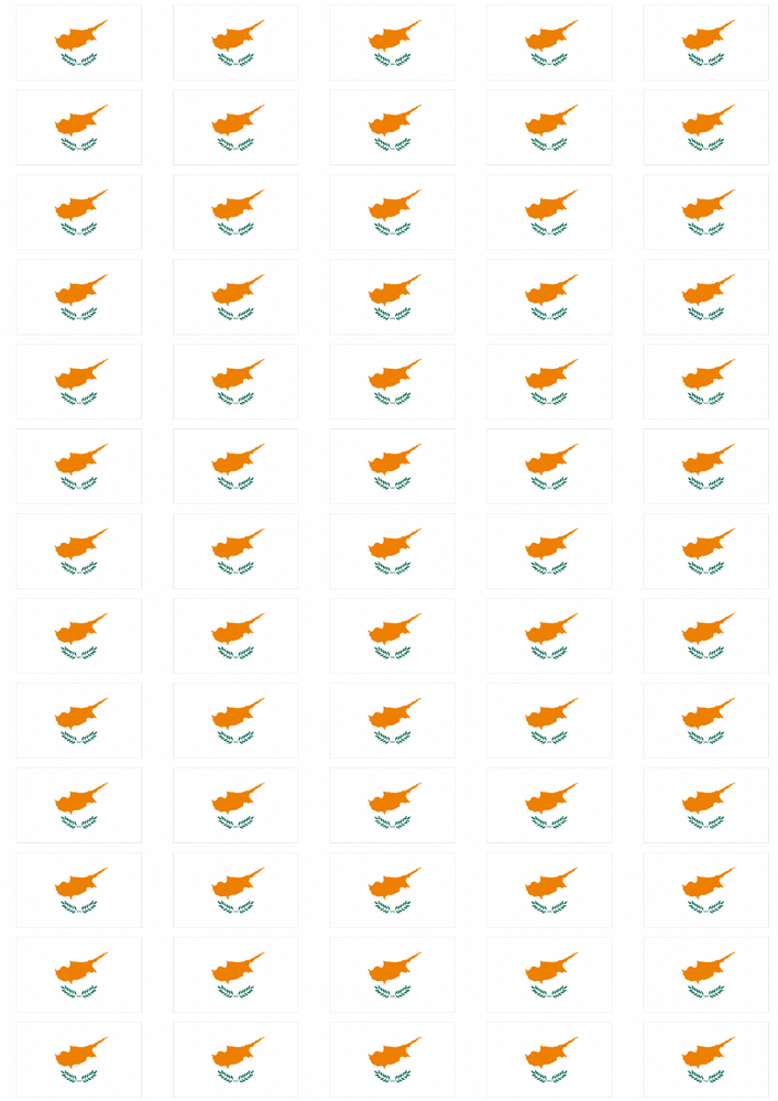 Cyprus Flag Stickers - 65 per sheet
