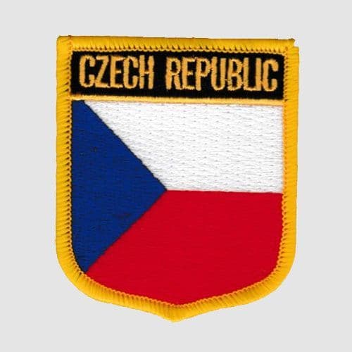 Czech Republic Embroidered Flag Patch, style 07.
