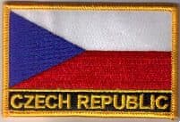Czech Republic Embroidered Flag Patch, style 09.