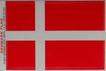 Denmark Country Flag Rectangular Decal.