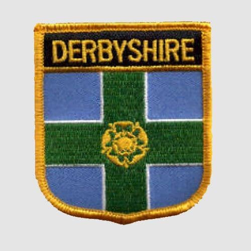 Derbyshire Embroidered Flag Patch, style 07.