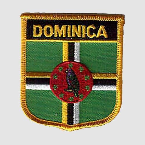 Dominica Embroidered Flag Patch, style 07.